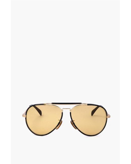 David Beckham Aviator Sunglasses With Metal Frame in Natural for Men ...