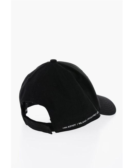 Neil Barrett Cotton Twill Cap With Piercing in Black for Men | Lyst UK