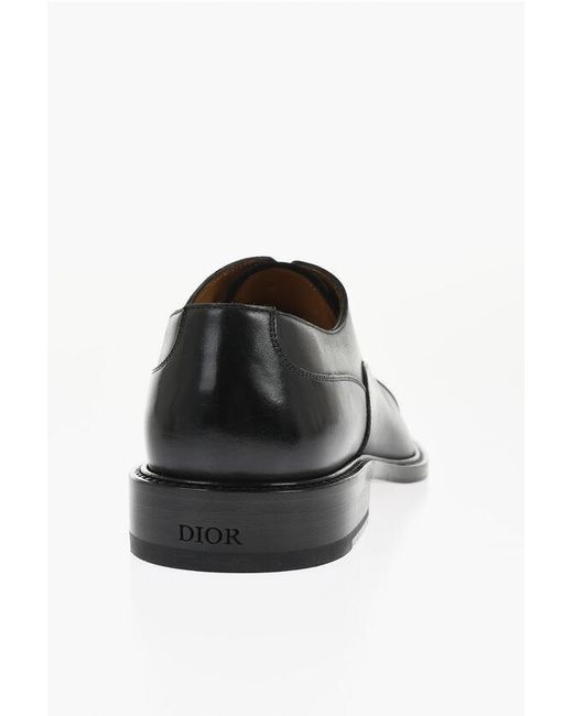 Dior Brushed Leather Embassy Derby Shoes With Cuir Sole in Black for ...