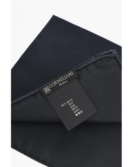 Corneliani Solid Color Silk Pocket Square in Blue for Men | Lyst UK