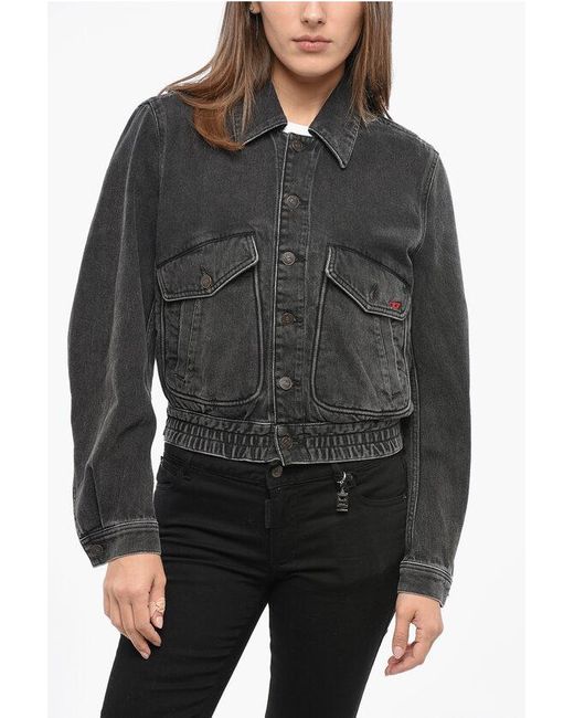DIESEL Denim De-Tracy Jacket With Logoed Buttons in Black | Lyst UK