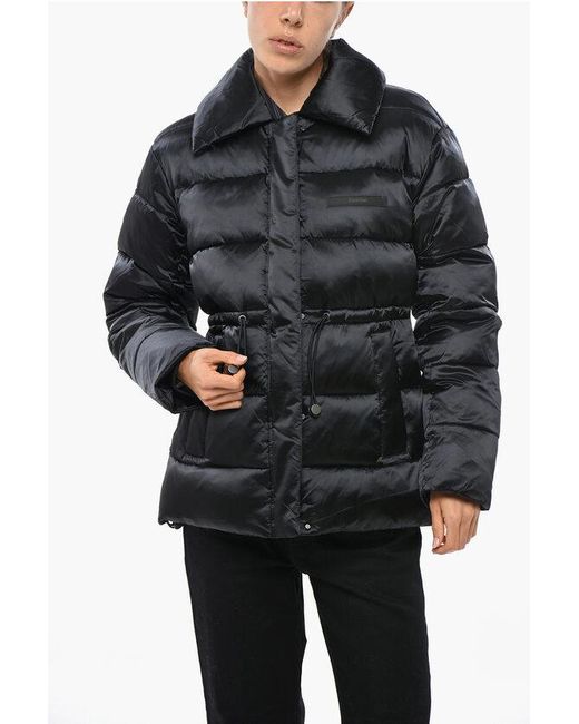 Calvin Klein Quilted Jacket With Drawstringed Waist in Black | Lyst UK