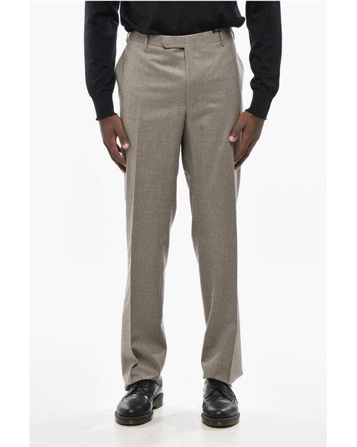 Corneliani Cc Collection Virgin Wool Regular Fit Pants in Grey for Men ...