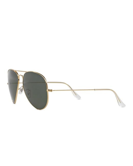 Ray-Ban Rb3025 Aviator Large Metal Clear in Green for Men | Lyst