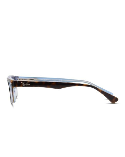 Ray-Ban Rectangular Tortoise Acetate Eyeglasses in Black | Lyst