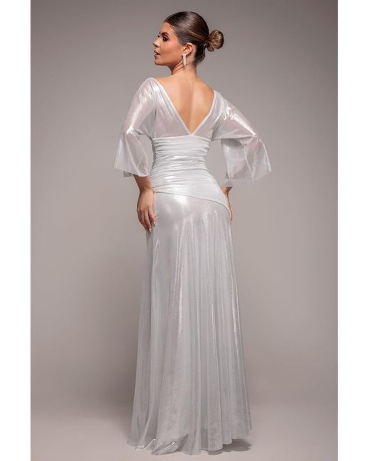 Goddiva Gravity Defying Naked Maxi Dress in Grey | Lyst UK