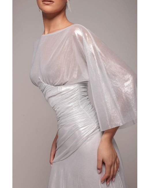 Goddiva Gravity Defying Naked Maxi Dress in Grey | Lyst UK