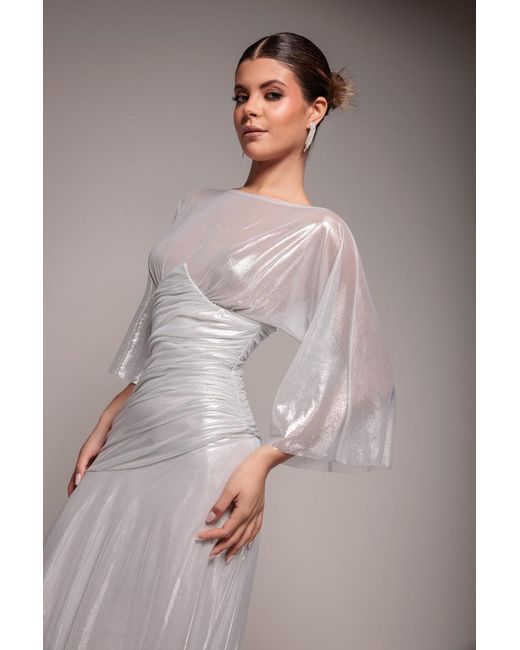 Goddiva Gravity Defying Naked Maxi Dress in Grey | Lyst UK