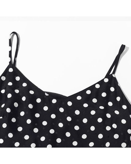 GOELIA Silk Polka Dots Spaghetti Strap Maxi Dress in Blue | Lyst