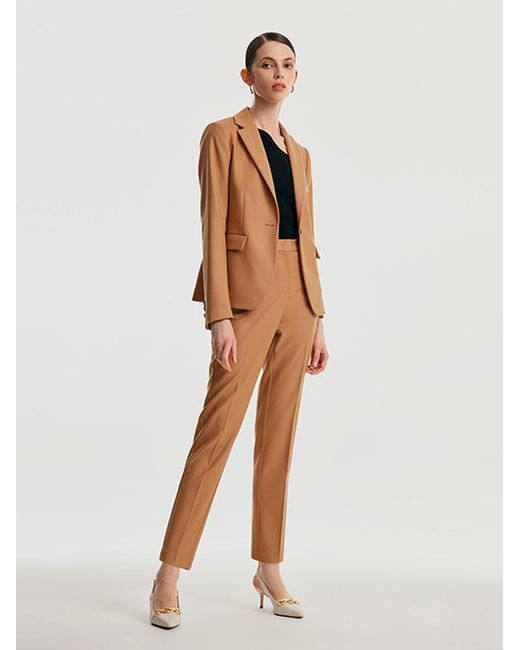 GOELIA Worsted Wool Tapered Pants in Natural | Lyst