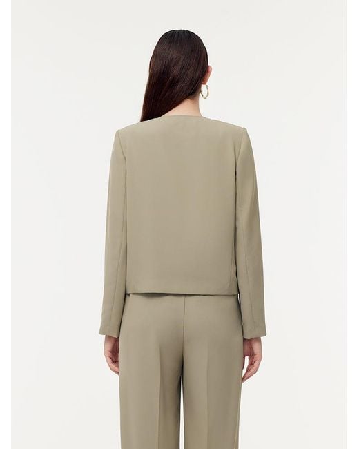GOELIA Stretch Double-Breasted Jacket in Natural | Lyst