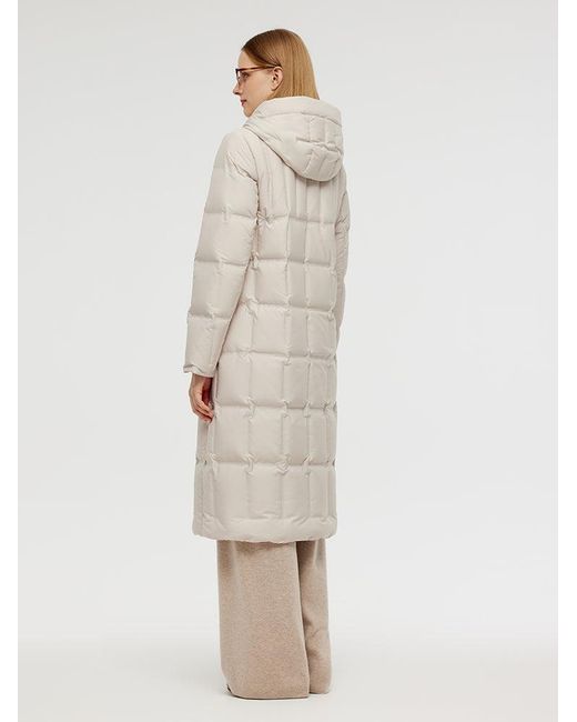 GOELIA Full Length Hooded Goose Down Coat in Natural | Lyst