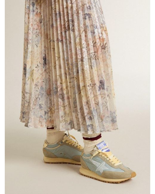 Golden Goose Marathon With Light Nylon Upper And Pastel Star in Blue | Lyst