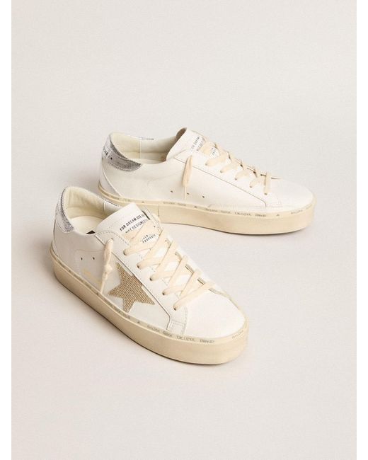 Golden Goose Hi Star With Glitter Star And Lizard-Print Golden Goose Hi Star With Glitter Star And Lizard-Print