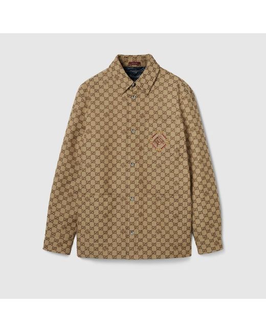 Gucci Gg Horse Cotton Canvas Jacquard Jacket in Natural for Men | Lyst UK