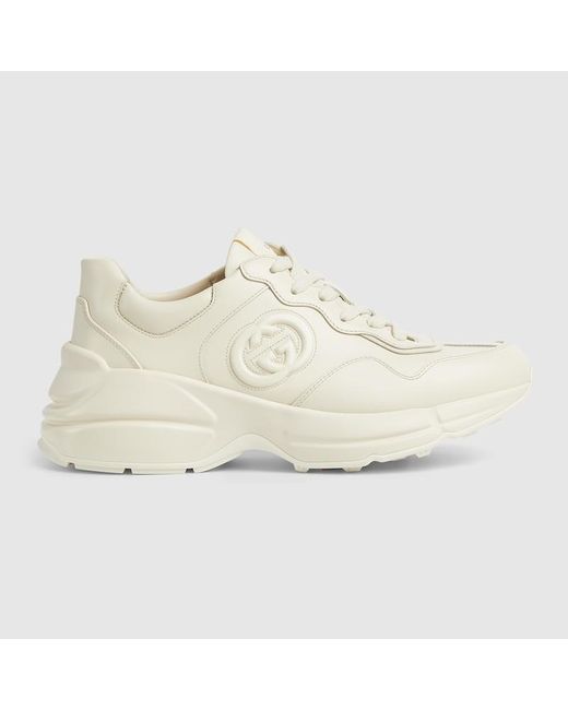 Gucci Rhyton Sneaker, , Leather in White | Lyst