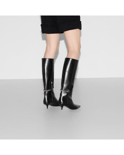 Gucci Signoria Boot in Black | Lyst