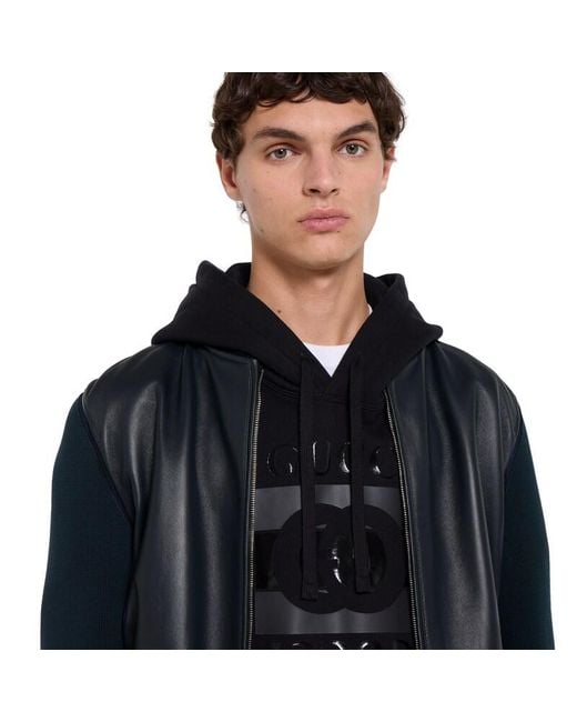 Gucci Nappa Leather And Knit Bomber Jacket, Ready-To-Wear in Blue for Men | Lyst UK