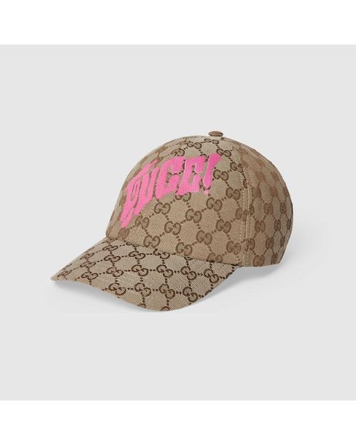 Gucci Gg Canvas Baseball Cap With Print, Original Gg Fabric in Pink for ...