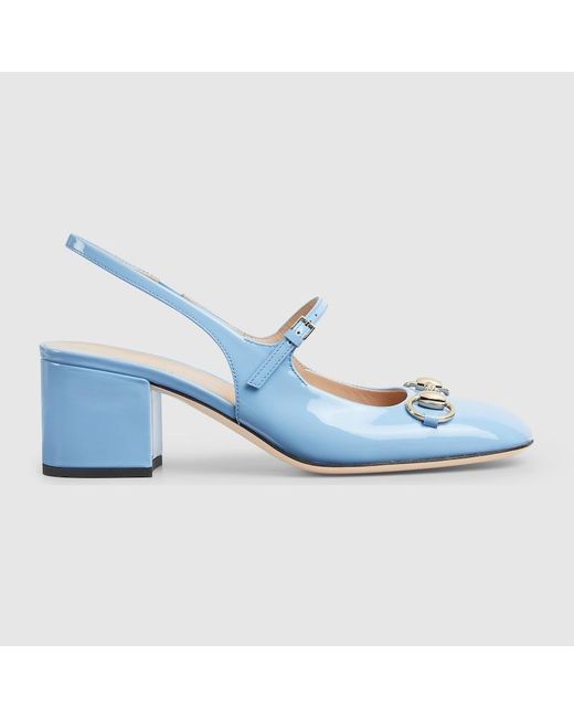 Gucci Horsebit Pump in Blue | Lyst