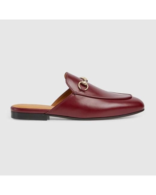 Gucci Princetown Slipper in Red | Lyst