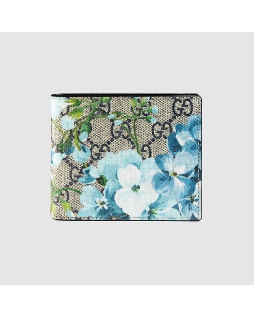 Gucci Gg Blooms Wallet in Blue for Men | Lyst