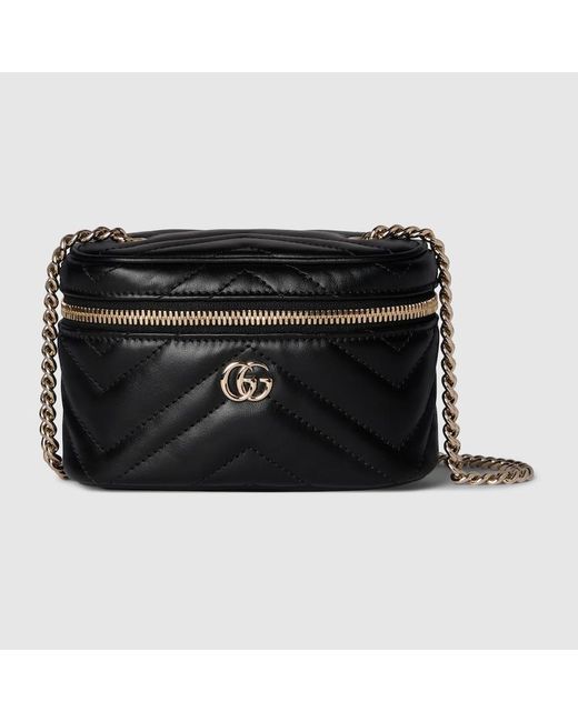 Gucci Gg Marmont Nano Vanity Bag, Leather in Black | Lyst