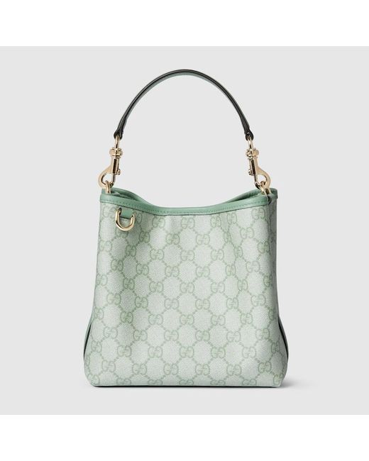 Gucci Gg Emblem Mini Bucket Bag, Gg Canvas in Green | Lyst UK