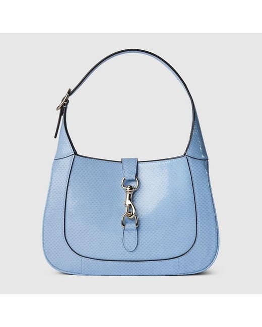Gucci Jackie Python Shoulder Bag in Blue | Lyst UK