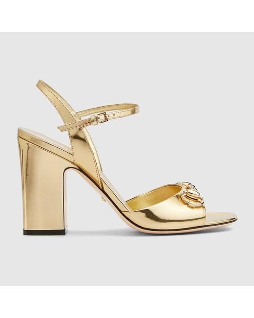 Gucci Horsebit Sandal, Leather in Metallic | Lyst