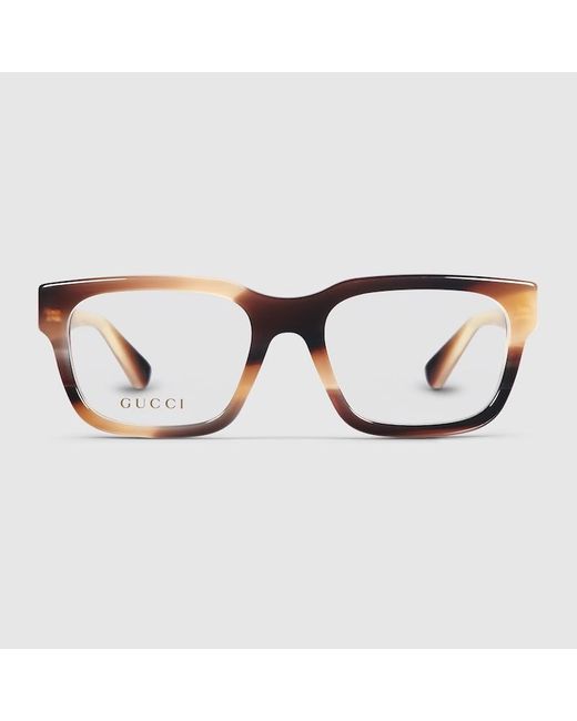 Gucci Rectangular Optical Frame in Brown for Men | Lyst UK
