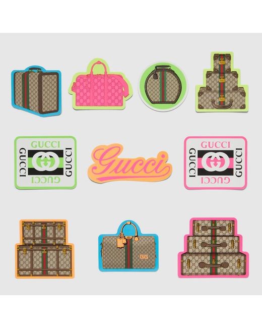 Gucci Valigeria Luggage Stickers in Green for Men | Lyst
