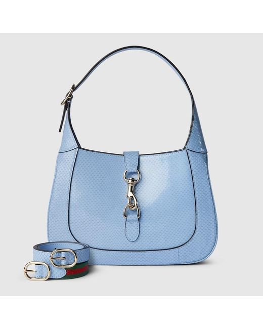 Gucci Jackie Python Shoulder Bag in Blue | Lyst UK