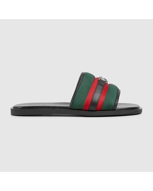 Gucci Slide Sandal With Interlocking G, Fabric in Black for Men | Lyst UK
