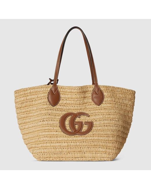 Gucci Woven Medium Tote Bag, Fabric in Metallic | Lyst