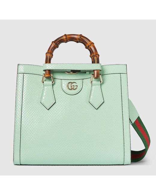 Gucci Diana Small Python Tote Bag, , Precious in Green | Lyst