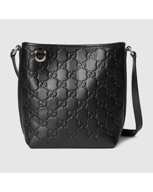 Gucci Gg Emblem Nano Bucket Bag in Black | Lyst