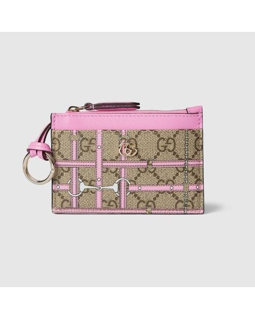 Gucci Zip Key Pouch, Fabric in Pink | Lyst