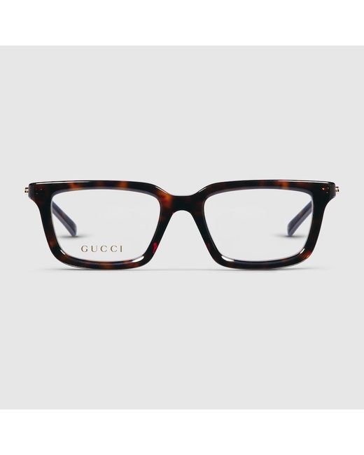 Gucci Rectangular Optical Frame in Brown for Men | Lyst UK