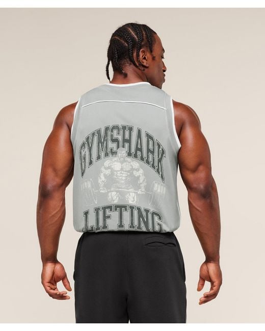 GYMSHARK Graphic Basketball Mesh Tank in Grey for Men | Lyst UK