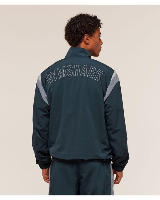 GYMSHARK Retro Track Jacket in Blue for Men | Lyst UK