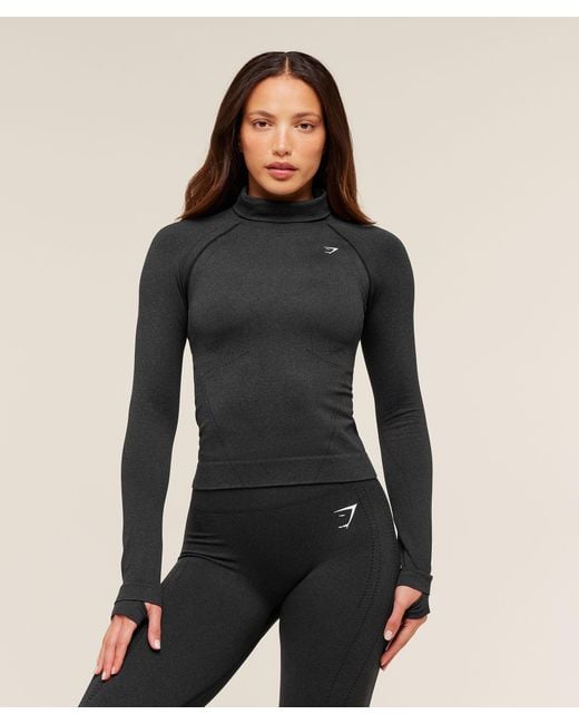 GYMSHARK Vital Warm Long Sleeve Top in Black | Lyst UK