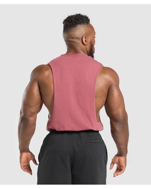 GYMSHARK Critical Drop Arm Tank in Red for Men | Lyst UK