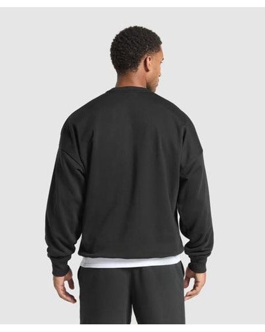 GYMSHARK Oversized Crest Crew in Black for Men | Lyst UK