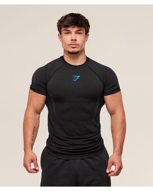 GYMSHARK Onyx 5.0 Seamless T-Shirt in Black for Men | Lyst UK
