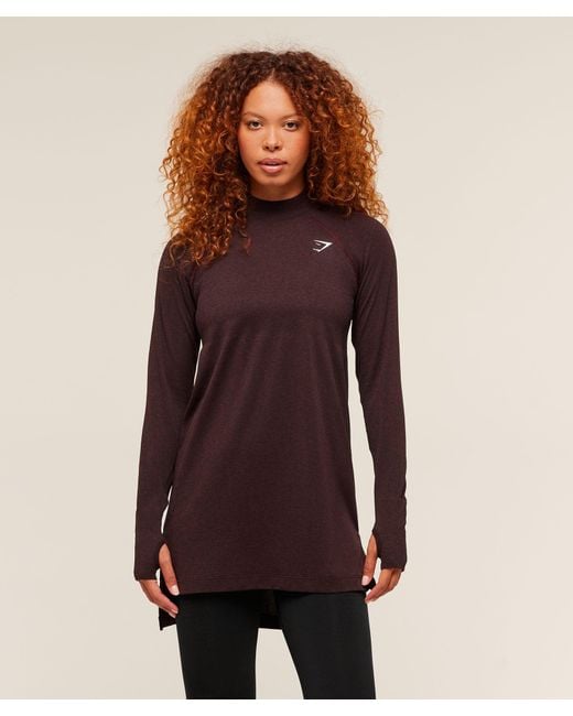 GYMSHARK Vital Long Line Top in Purple | Lyst UK