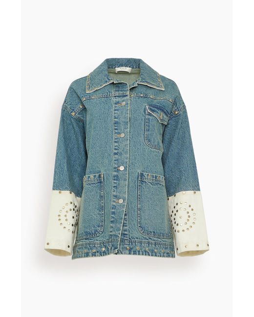 Sea Liam Pieced Denim Jacket in Blue | Lyst