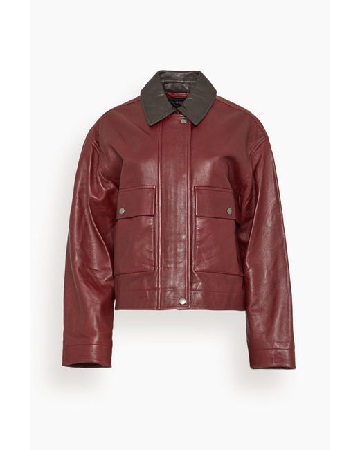 Rag & Bone Nonie Leather Jacket in Red | Lyst