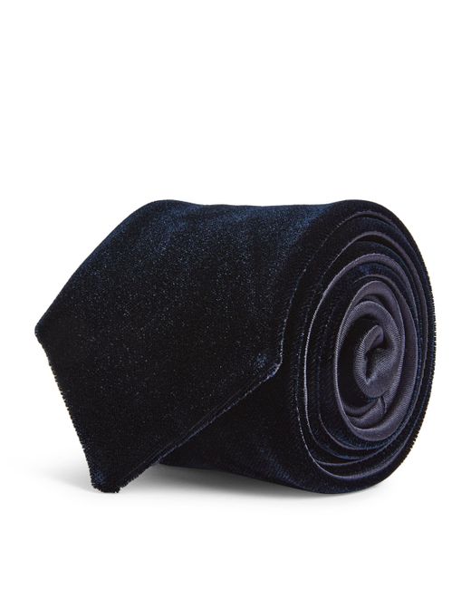 Giorgio Armani Velvet Tie in Blue for Men | Lyst UK