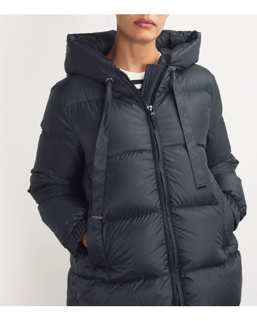 Max Mara Hooded Puffer Jacket in Gray | Lyst